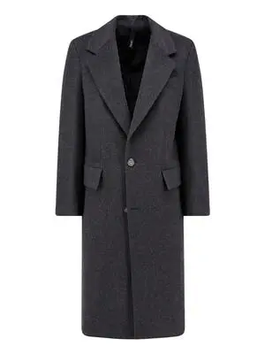 HEVO Cashmere Overcoat With Satin Lining - Grey