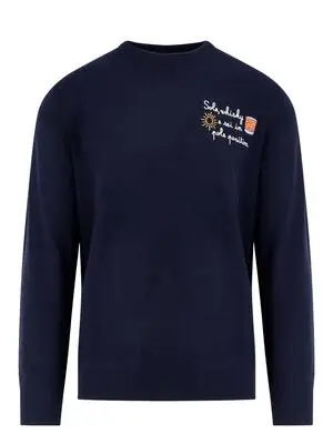 MC2 SAINT BARTH Heron Light Embry Wool Blend Sweater - Blue