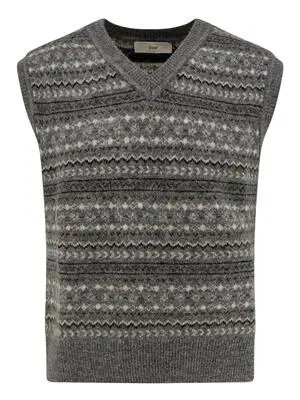 DUNST Patterned Vest - Grey