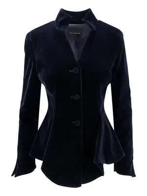 ACTUALEE Velvet Blazer Blue