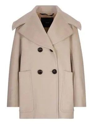 Max Mara Double-breasted Cashmere Coat - Beige