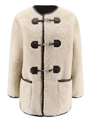 DUNST Ecoshearling Coat - White