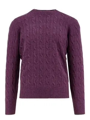 Brunello Cucinelli Cable Knit Cashmere Sweater - Purple