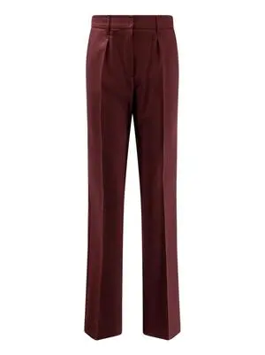 Max Mara Cannes Virgin Wool Trousers - Red