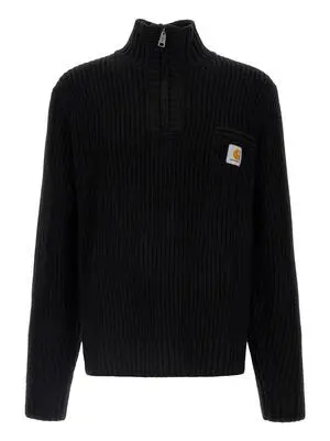 Carhartt Work In Progress Detroit Half Zip Acrylic Blend Sweater - Black
