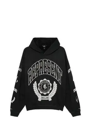 REPRESENT Cotton Hooded Sweatshirt - Black