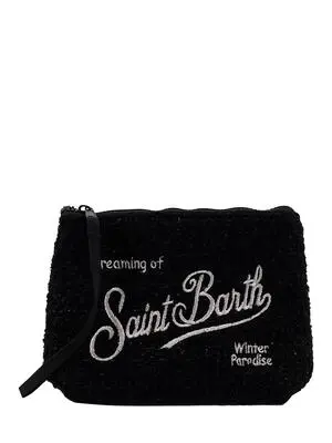 MC2 SAINT BARTH Aline Tweed Clutch Black