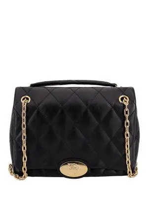 Burberry Matelassé Leather Shoulder Bag - Black