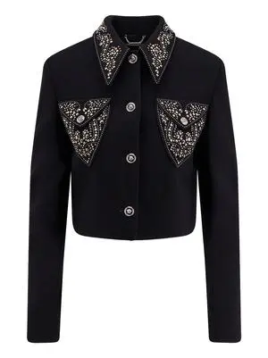 Versace Wool Crepe Blazer - Black