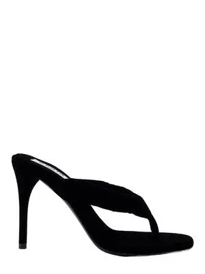 Alaïa Thong Sandals With Velvet Heel - Black