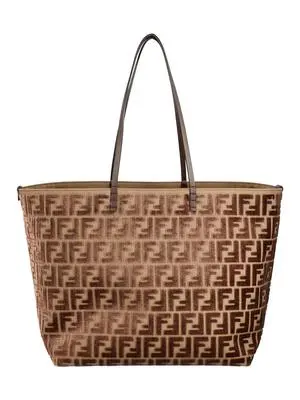 Fendi Large Ff Jacquard Fabric Shopping Bag - Brown