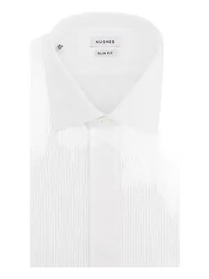 NUGNES 1920 Cotton Shirt With Pleated Detail - White