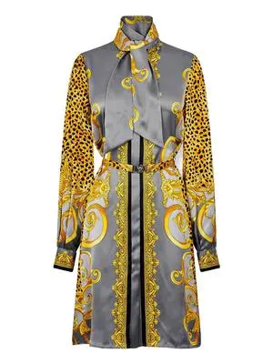Versace Silk Chemisier Dress - Multicolor
