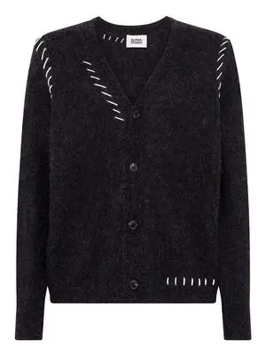 Alpha Studio Wool Blend Cardigan - Black
