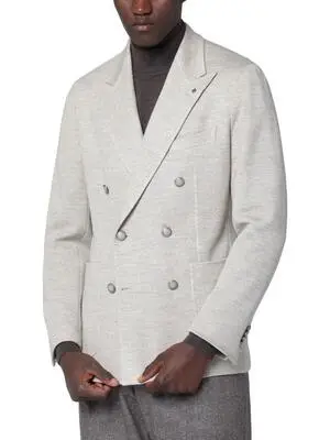 Tagliatore Double-breasted Wool-blend Jacket - Beige