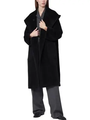 Tagliatore Alpaca And Wool-blend Hooded Coat - Black