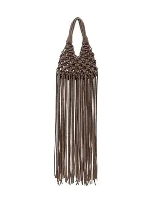 HIBOURAMA Vannifique Mini Topaz Bag With Crystals And Fringes - Metal