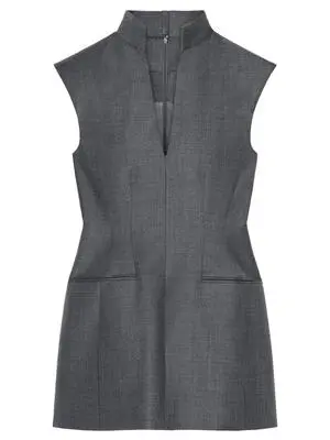 Givenchy Sleeveless Tailored Wool Dress - Grey Mix