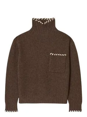 Sandro Oversized Turtleneck Sweater - Brown
