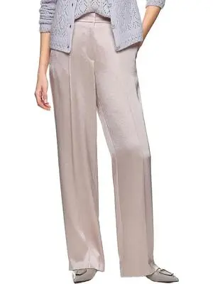 MARC CAIN Wukari Hammered Satin Trousers - Light Desert Taupe