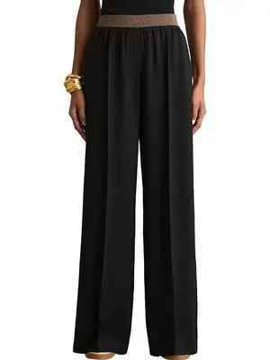 REISS Wide Leg Trousers - Black