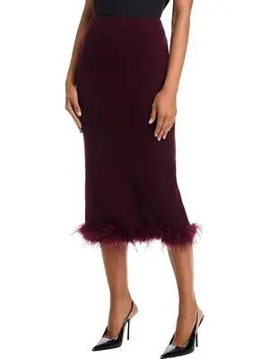WAYF Bethany Feather Trim Skirt - Plum