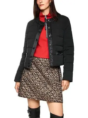MARC CAIN Quilted Jacket With Nylon Details - Black
