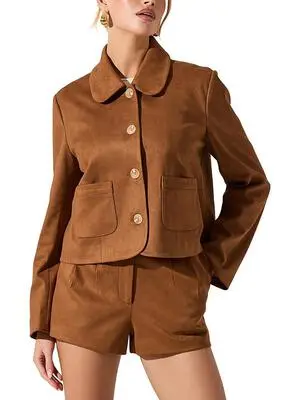 Astr The Label Jude Button-front Jacket - Camel