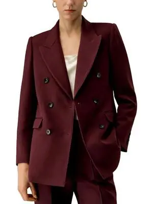 LILYSILK Double-Breasted Lapel Blazer