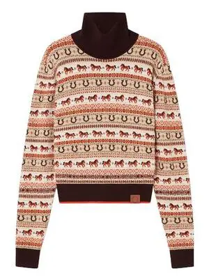 Stella McCartney Fair Isle Wool Turtleneck Sweater - Natural