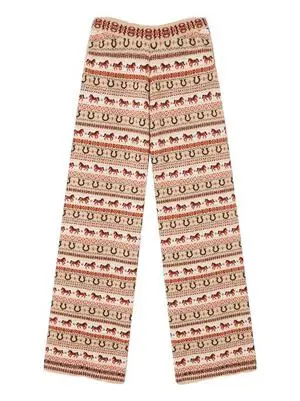Stella McCartney Fair Isle Wool Pants - Natural