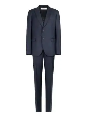 FERRAGAMO Plain Suit In Wool - Blue