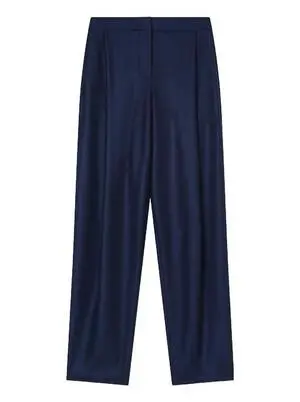 Giorgio Armani Single-pleat Cashmere Flannel Trousers - Blue