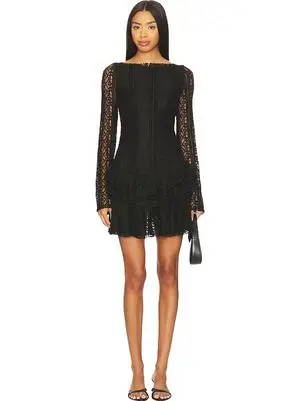Free People Tabby Lace Mini Dress - Black