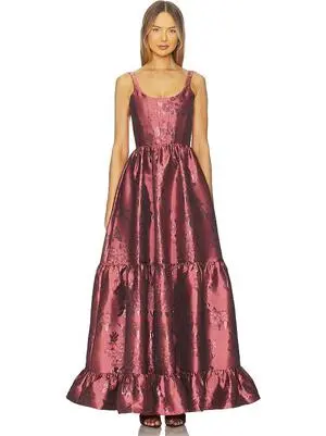 V. CHAPMAN Avery Gown - Deco Rose Baroque Floral
