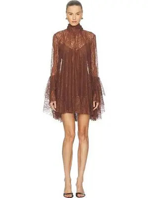 CAMILA COELHO Norma Mini Dress - Chocolate Brown
