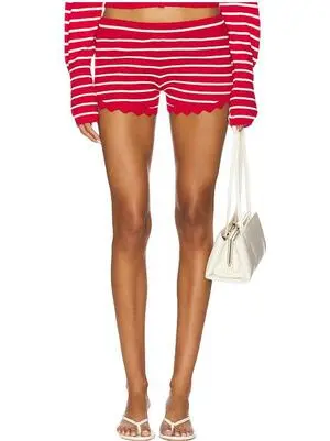 Lioness Dollhouse Knit Short - Crimson Stripe