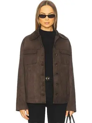 Tularosa Irene Faux Suede Jacket - Espresso Brown
