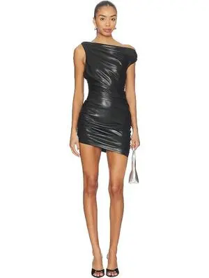 LOVERS AND FRIENDS Noa Faux Leather Mini Dress - Black