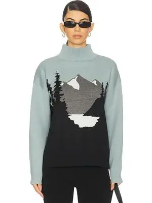 ALP N ROCK Simran Mock Neck Sweater Silver Blue