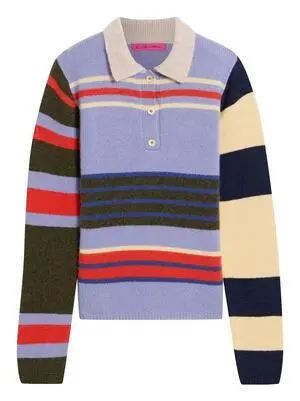 THE ELDER STATESMAN The Elder Statesman Chaos Striped Cashmere Polo Sweater