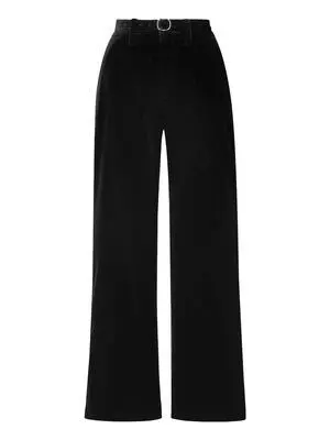 Proenza Schouler Marie Belted Velvet Pants - Black