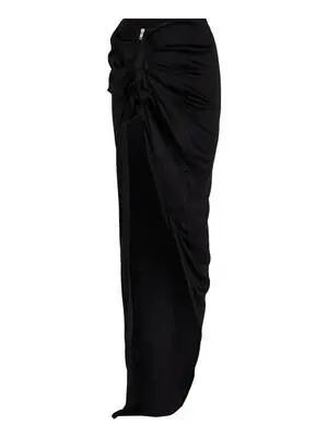 Rick Owens Draped Satin Maxi Skirt - Black