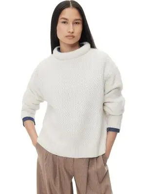TWP Cashmere Waffle Thermal Sweater - Ivory
