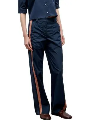 TWP CLOTHING Isabelle Vintage Washed Poplin Pants - Midnight