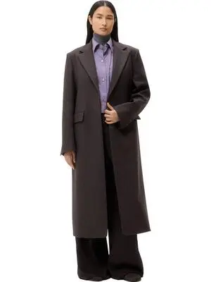 TWP Mattie Coat In Melange Twill Coating - Mustang Melange