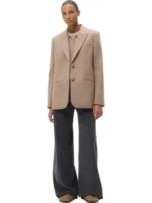 TWP Sweet Pea Blazer In Stretch Wool - Timber Wolf Mult