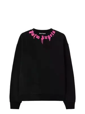 Palm Angels Logo Crew-neck Sweatshirt - Black