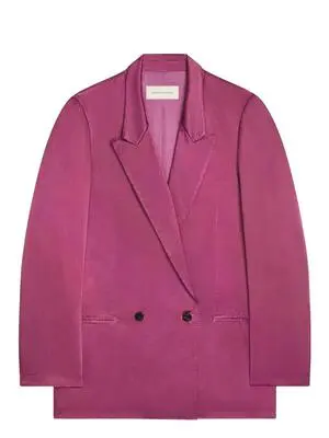 Dries Van Noten Double-breasted Satin Blazer - Purple
