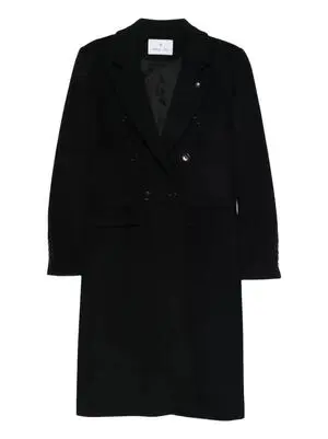 MANUEL RITZ Double-breasted Wool-blend Coat - Black